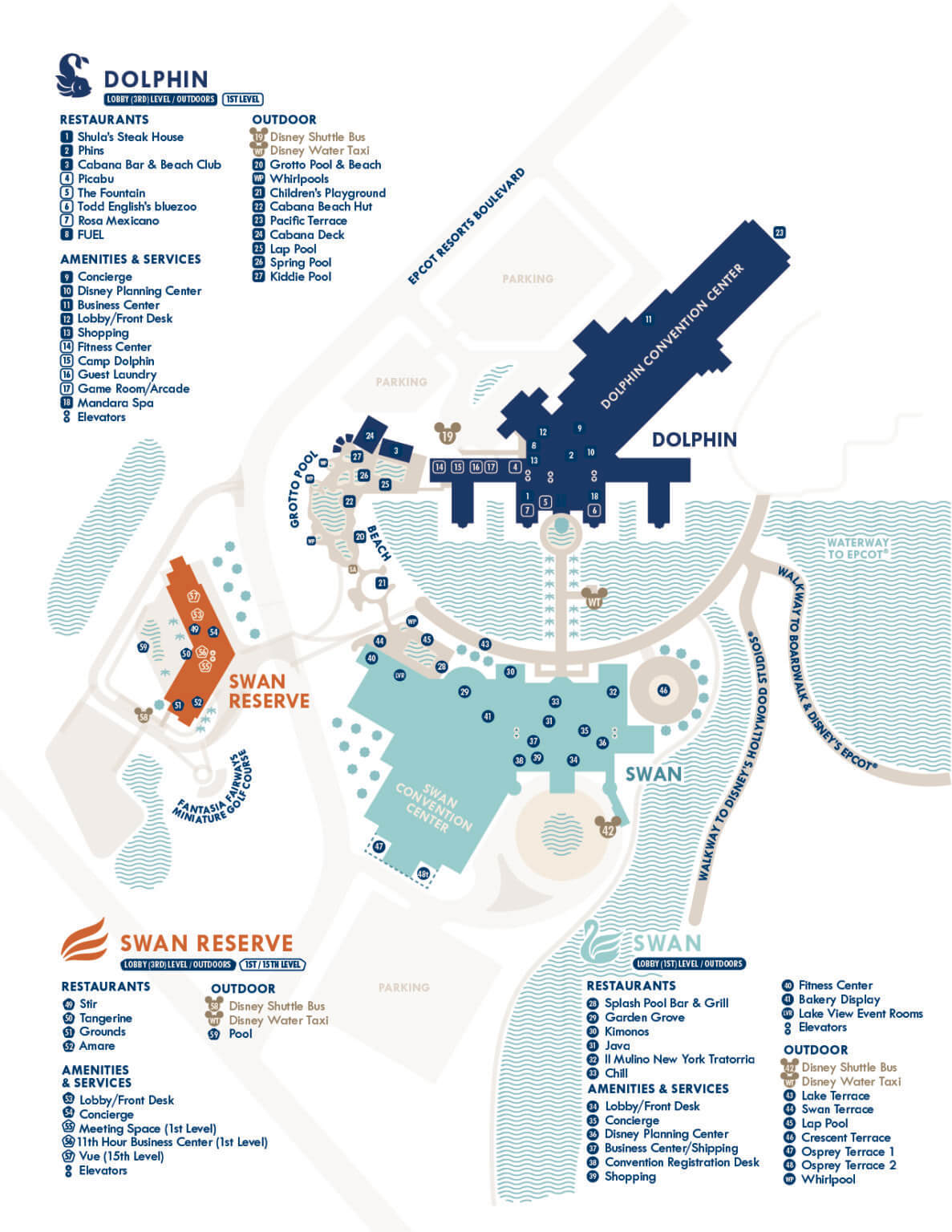 Maps - Walt Disney World Swan and Dolphin
