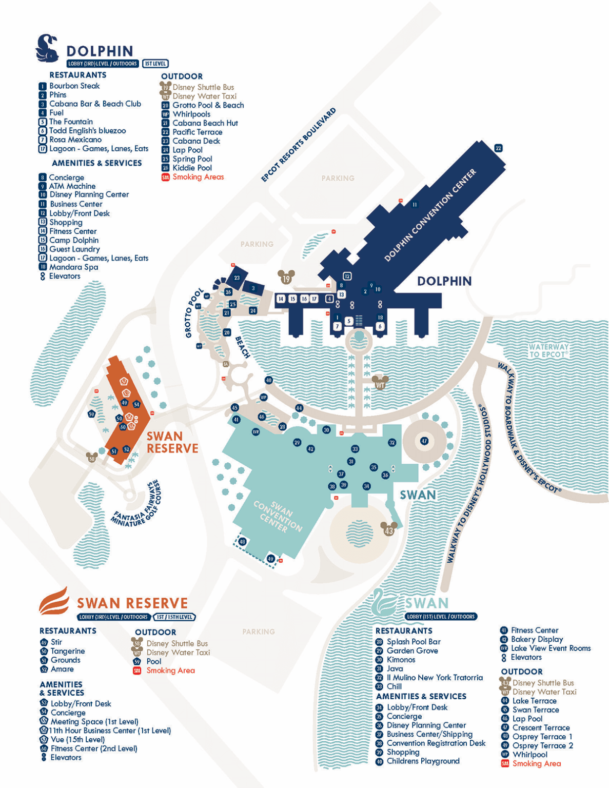 Mapas - Walt Disney World Swan and Dolphin